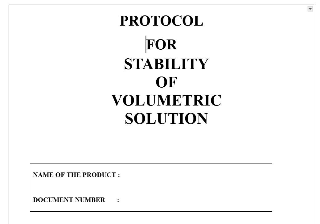 STABILITY OF VOLUMETRIC SOLUTIONS – Welcome to